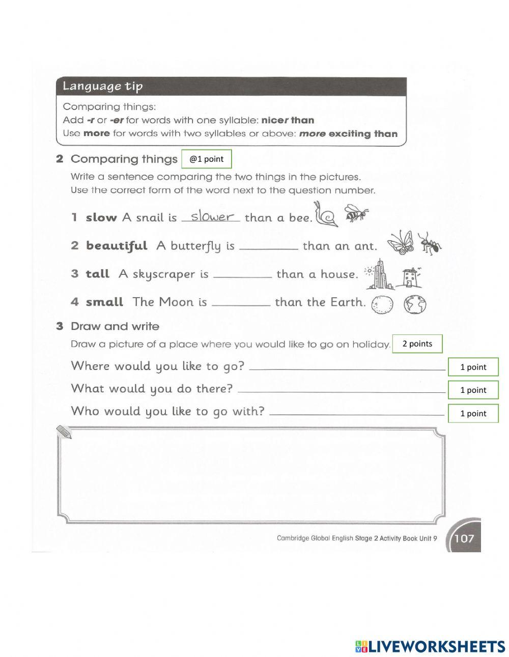 Choosing and Comparing worksheet | Live Worksheets