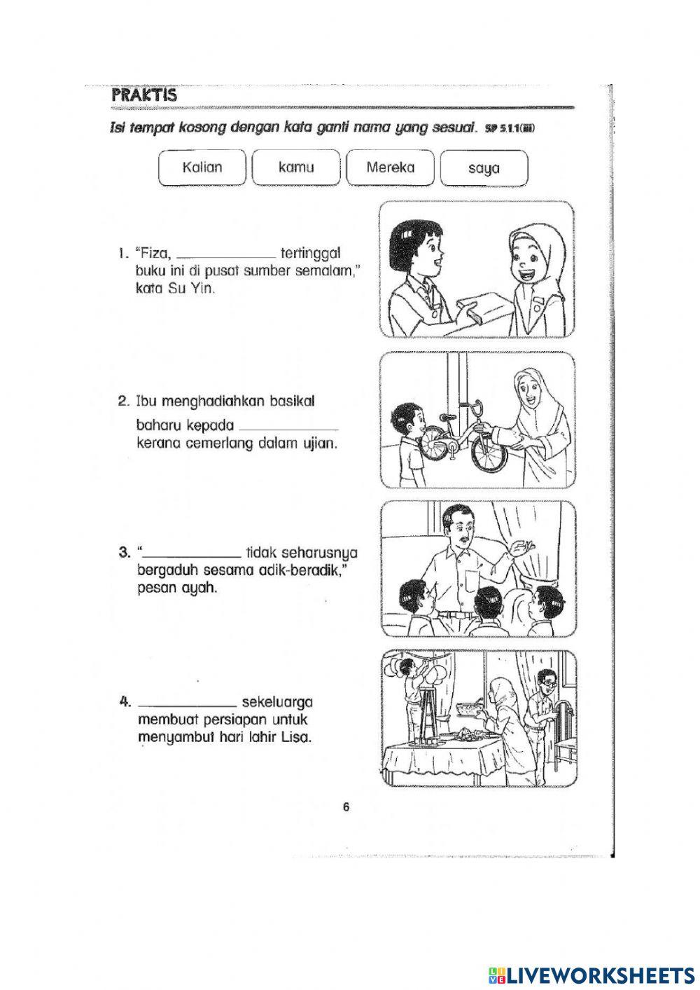 Kata Ganti Nama Online Exercise For Live Worksheets