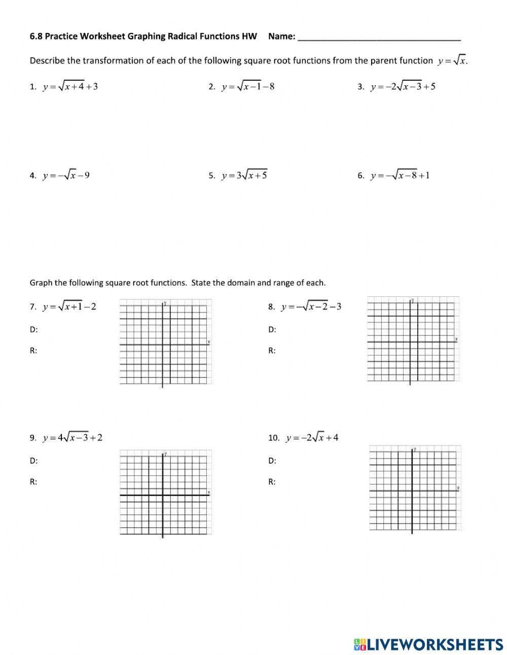 Mastering Visuals Your Guide To Graphing Radical Equations Worksheets