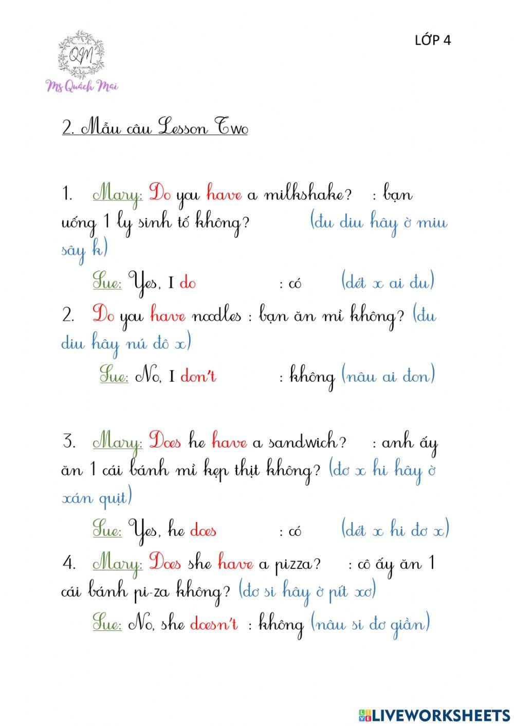 L4-U3 list 1837928 | Ms_QuachMai | Live Worksheets