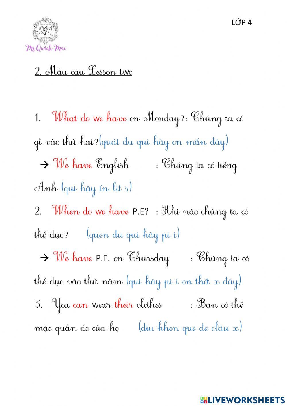 L4-U4 list worksheet | Live Worksheets
