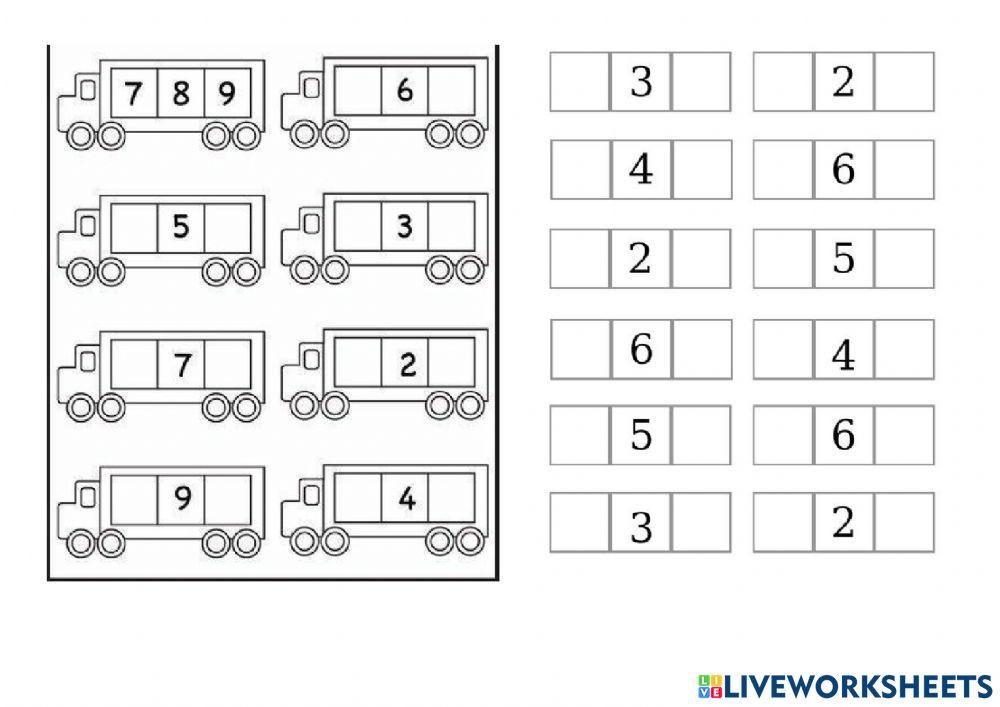 Წინა და მომდევნო რიცხვი Worksheet Live Worksheets