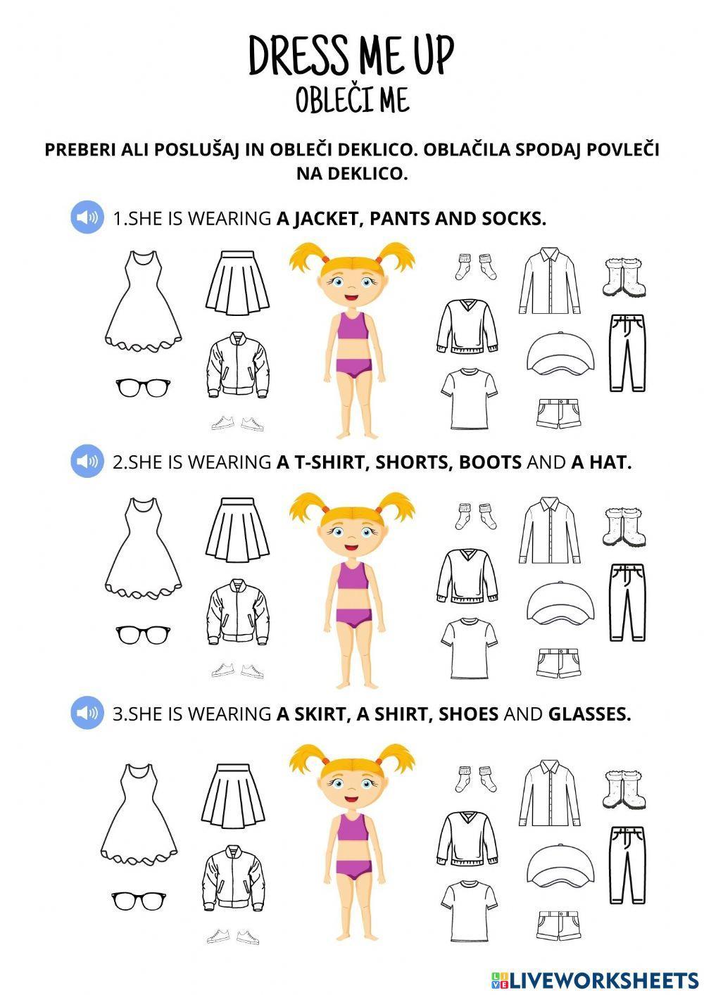 Dress me UP 1838782 | Lusse | Live Worksheets
