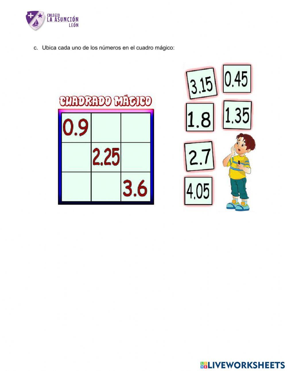 Cuadros mágicos | Free Interactive Worksheets | 6824066