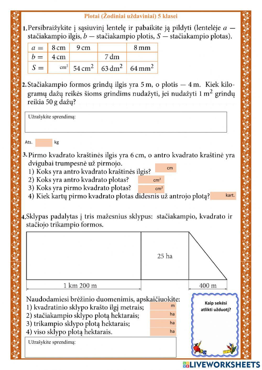 Plotai (žodinia… | Free Interactive Worksheets | 1839165