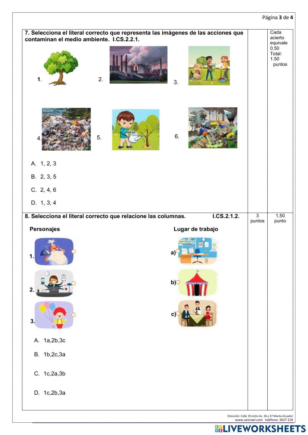 Evaluación de eess interactive worksheet | Live Worksheets