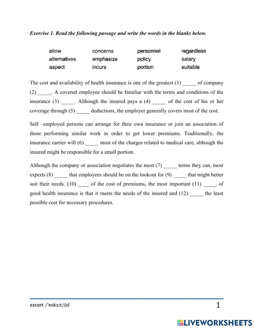 HW Session 5 online exercise for | Live Worksheets