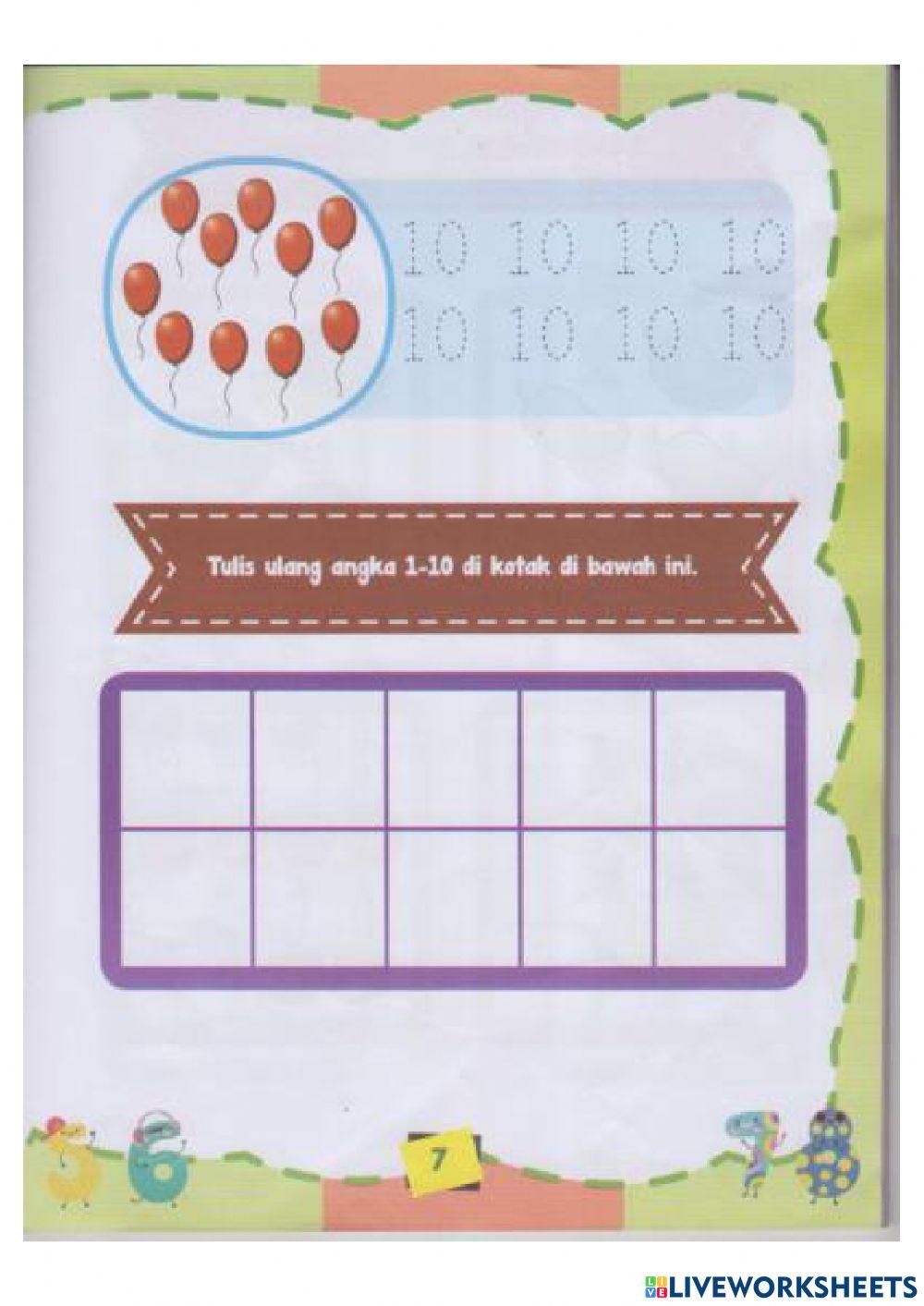 Belajar Berhitung dan Angka worksheet | Live Worksheets