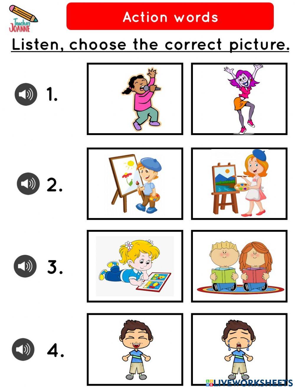 Actions - He, She, They online exercise for | Live Worksheets