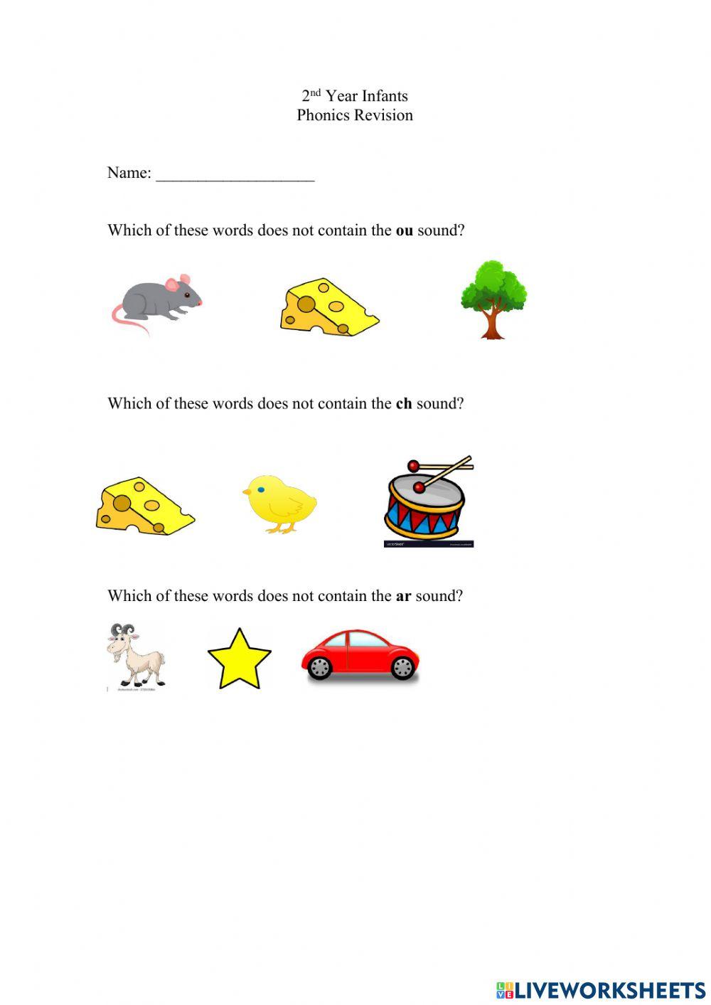 2657460 | phonics revision | lisha29 | LiveWorksheets