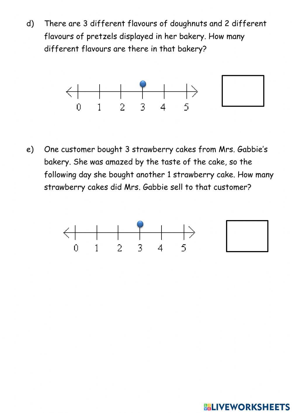 Number lines online activity | Live Worksheets