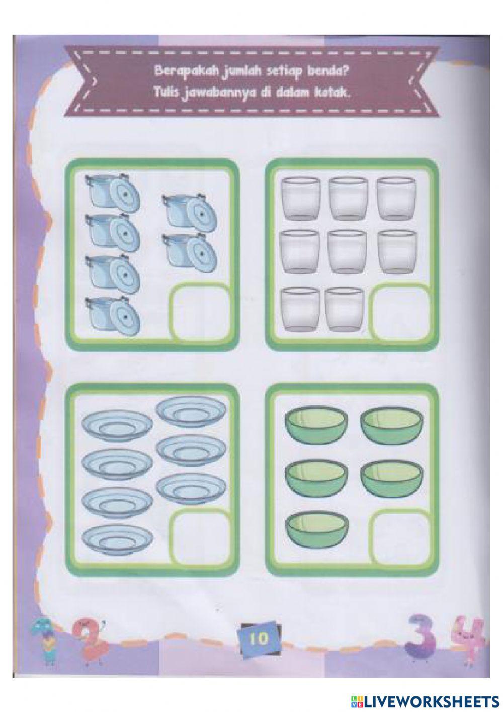 Belajar menghitung interactive worksheet | Live Worksheets