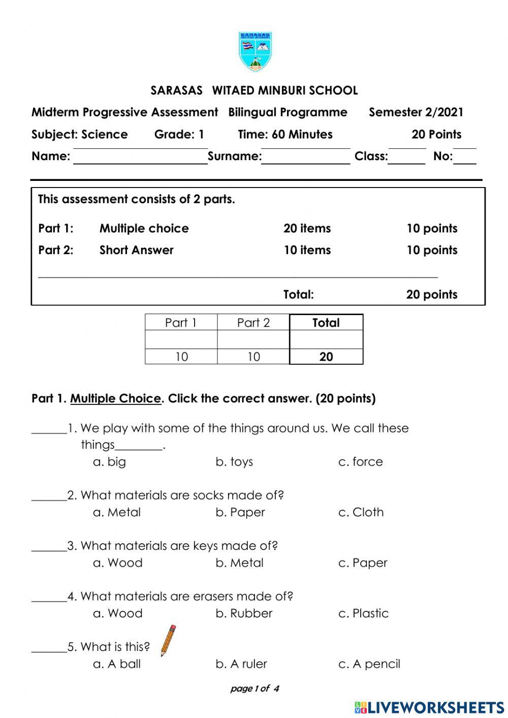 SCIENCE MIDTERM 4097706 | MARIE ANTONETTE | Live