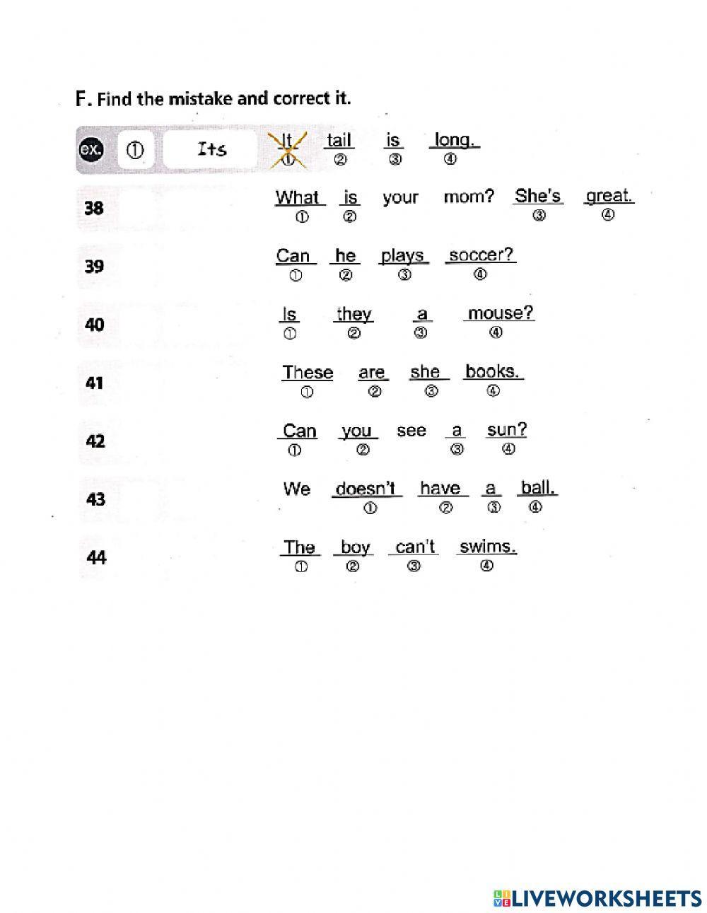 My first Grammar 1769765 | Lê Thị Thúy | Live Worksheets