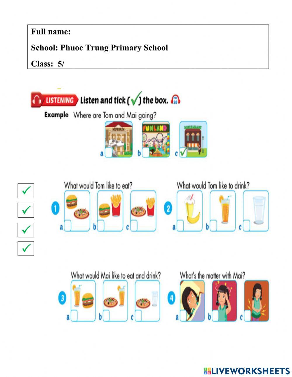 Grade 5-Listening- THEME 4 LESSON 6 worksheet | Live Worksheets