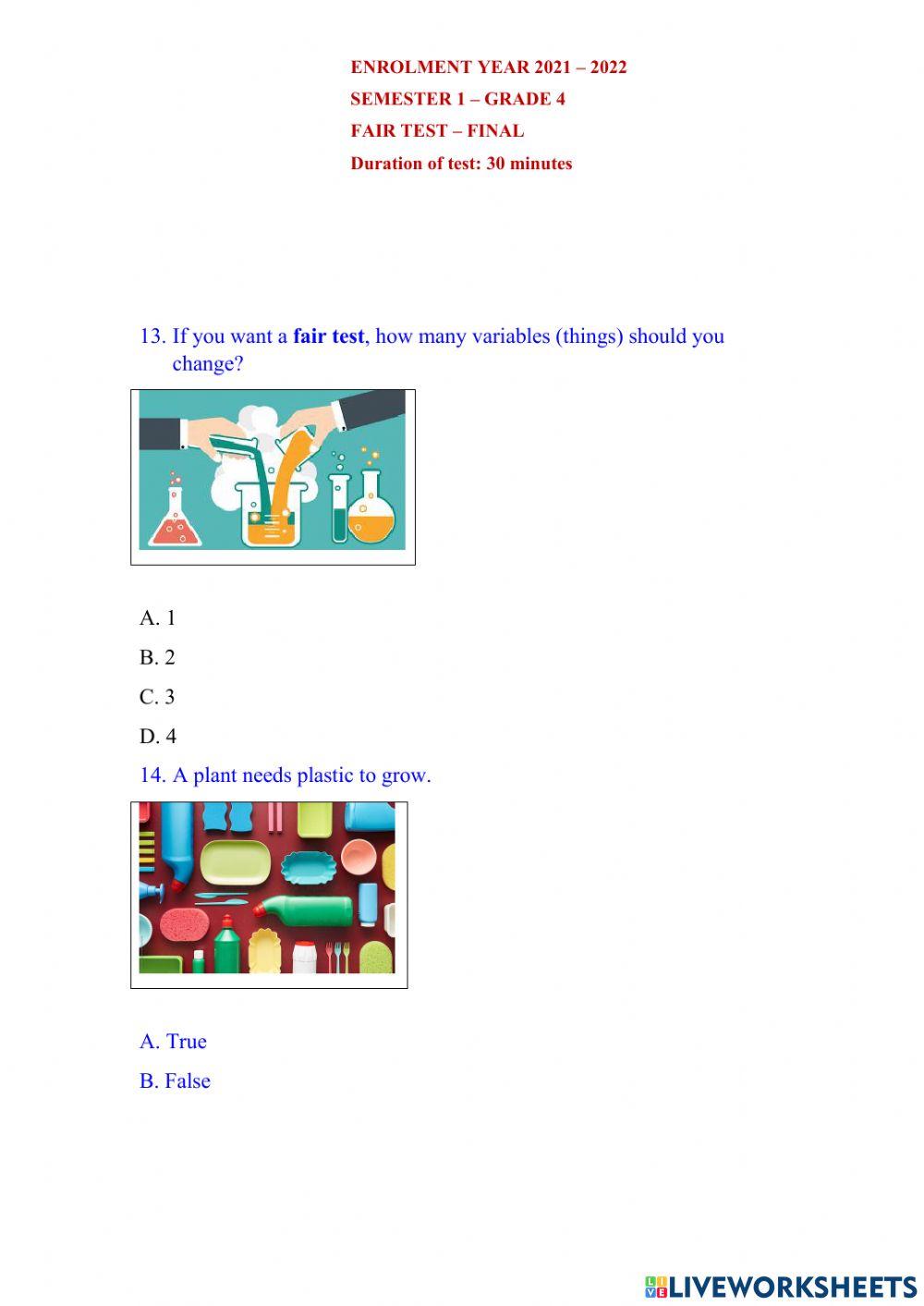 Week 1 - Test 1 online exercise for | Live Worksheets