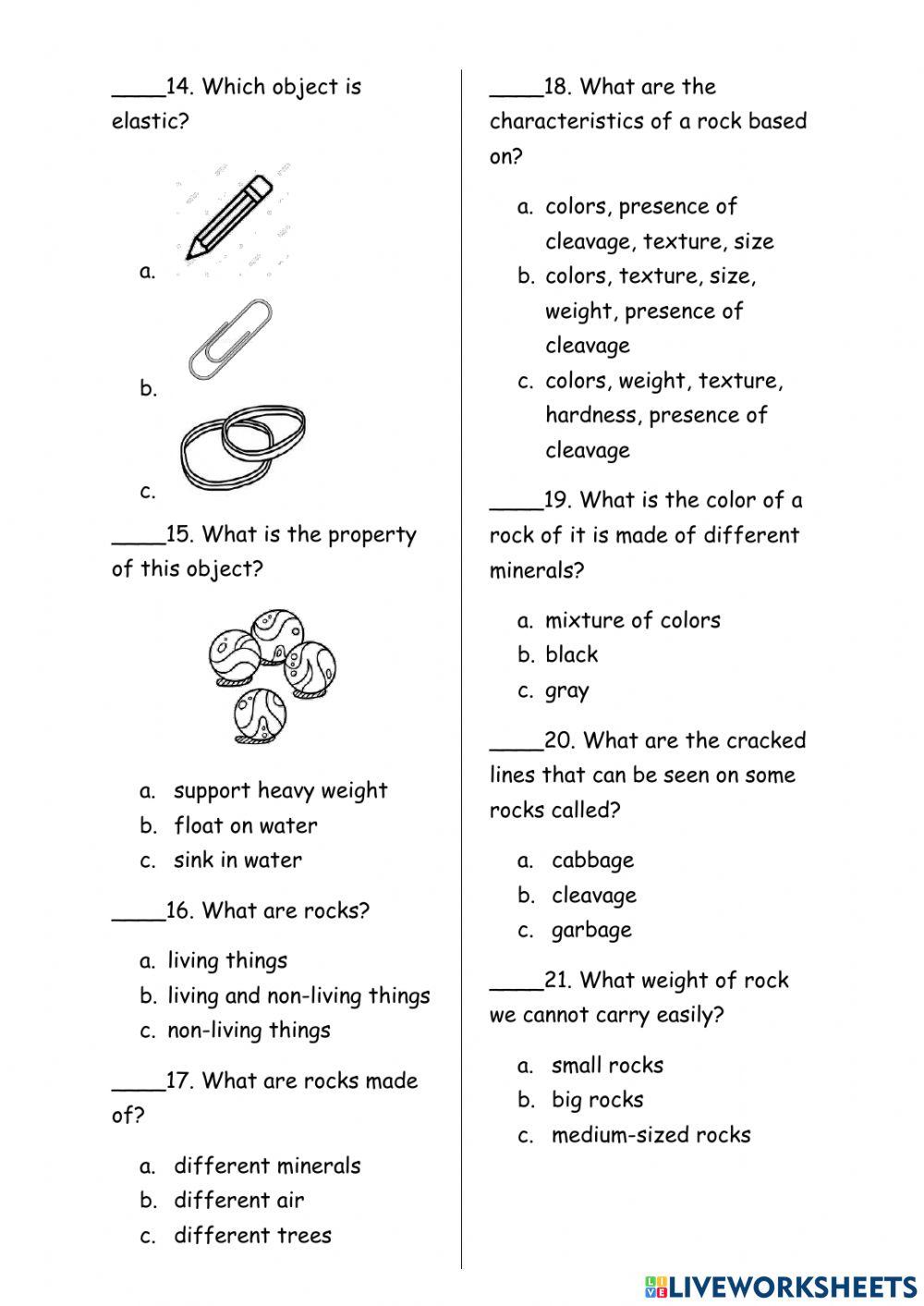 Grade 1 - Test (Sem 2) online exercise for | Live Worksheets