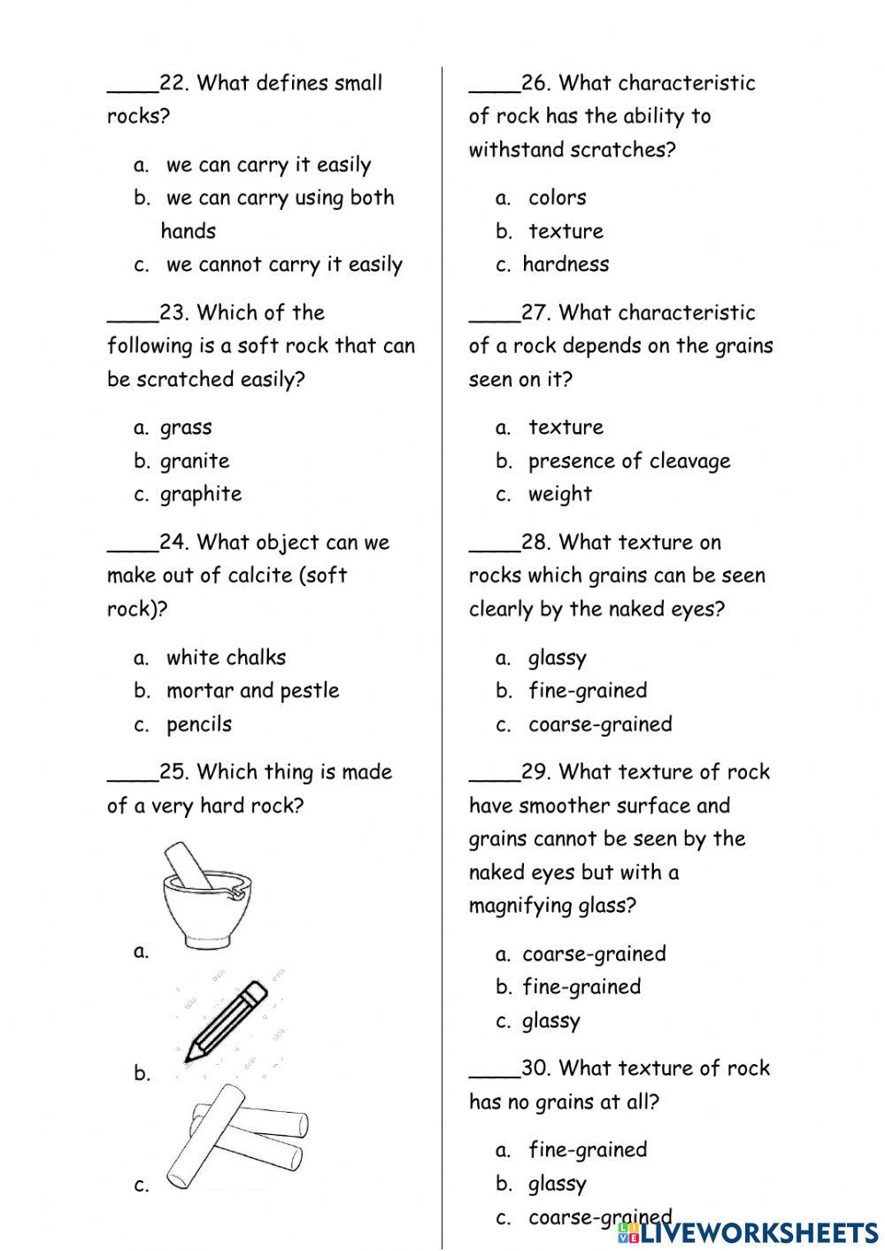 Grade 1 - Test (Sem 2) online exercise for | Live Worksheets