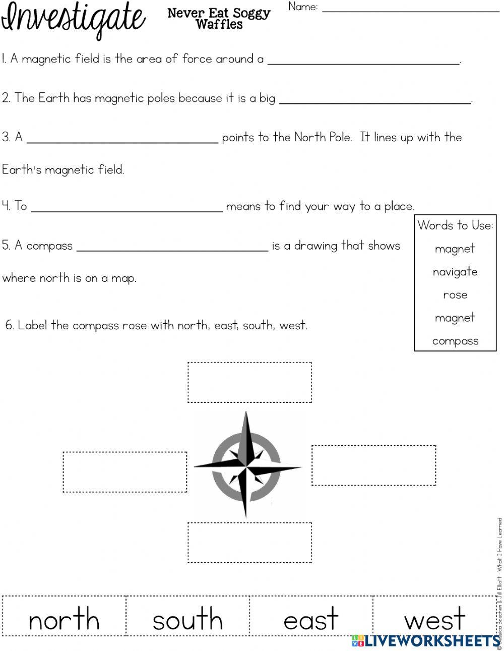 Compass Rose Online Exercise For Live Worksheets