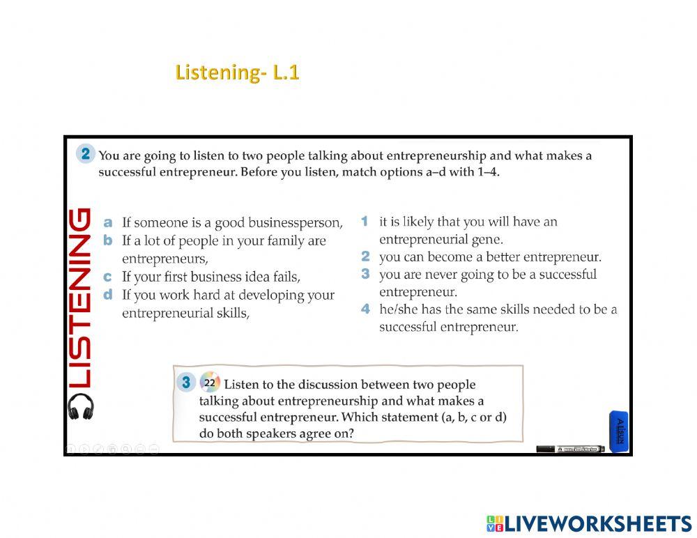 A successful Entrepreneur worksheet | Live Worksheets