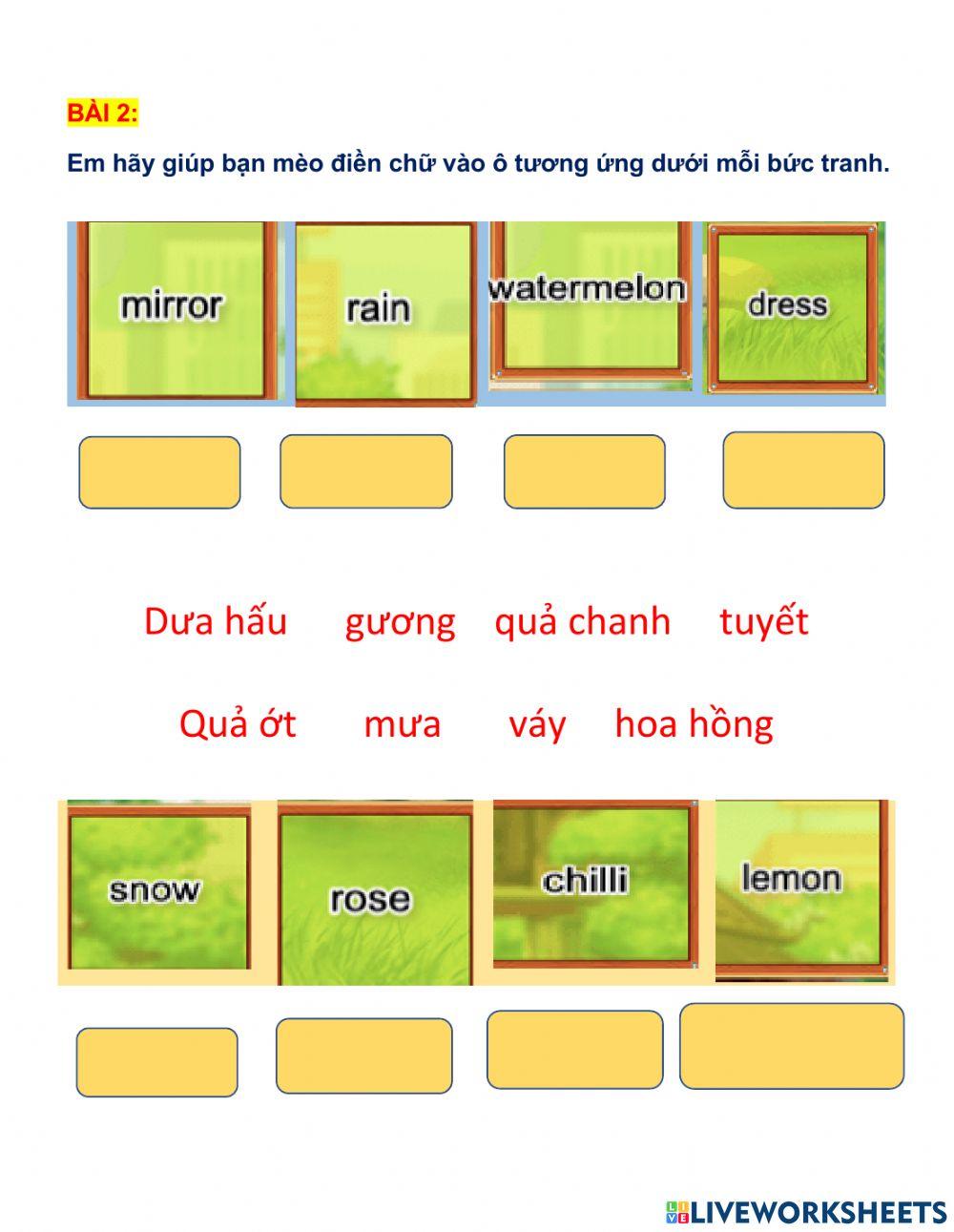Tieng anh interactive activity | Live Worksheets