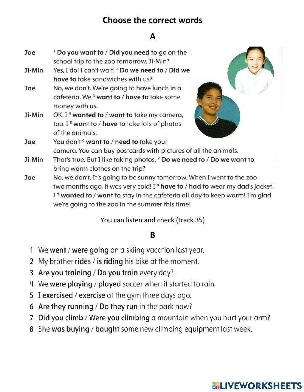 Want to- need t… | Free Interactive Worksheets | 1772937