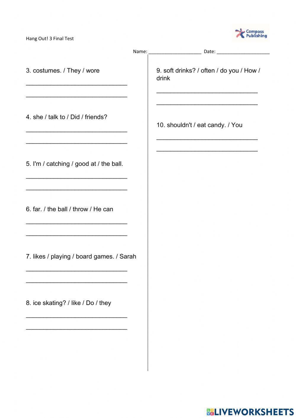 HO3 final online exercise for | Live Worksheets