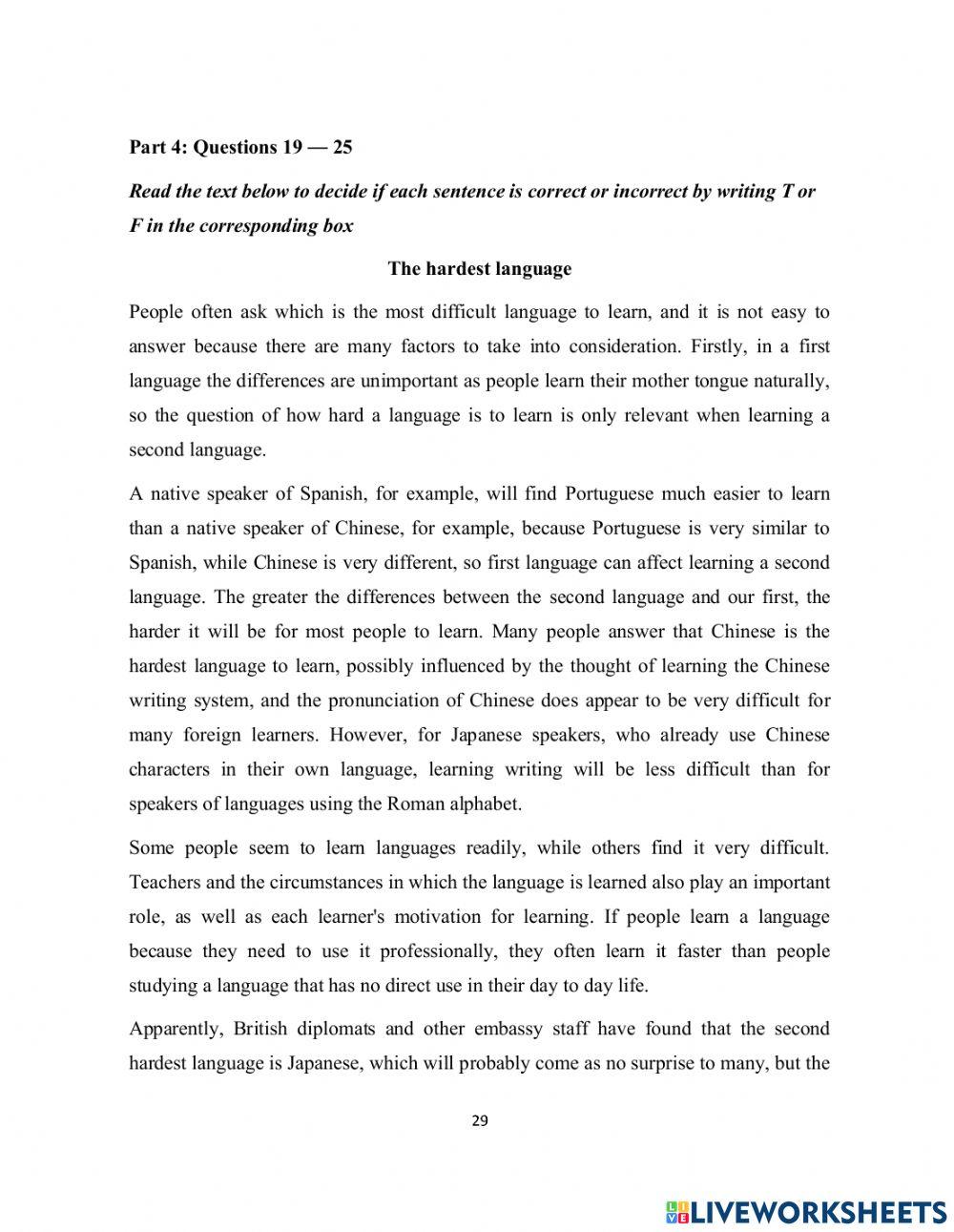 Reading B1 Module 5 online exercise for | Live Worksheets