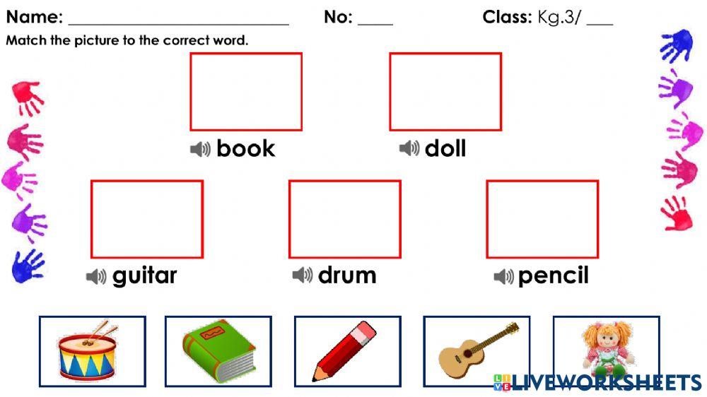 Match online exercise for Kg3 | Live Worksheets