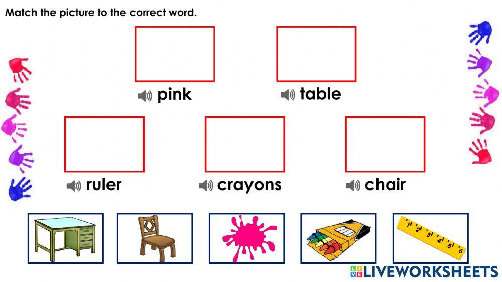 Match online exercise for Kg3 | Live Worksheets