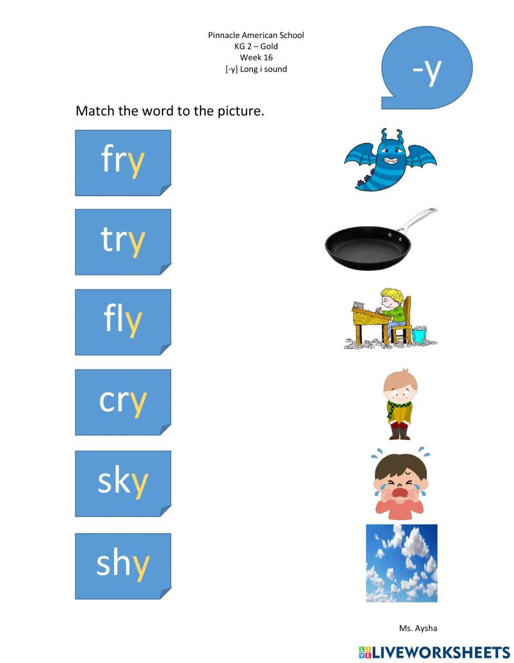 -y-long-i-sound online exercise for | Live Worksheets