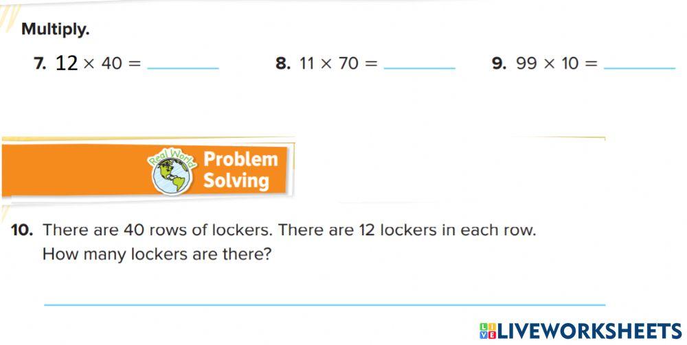 Multiply by tens interactive worksheet | Live Worksheets