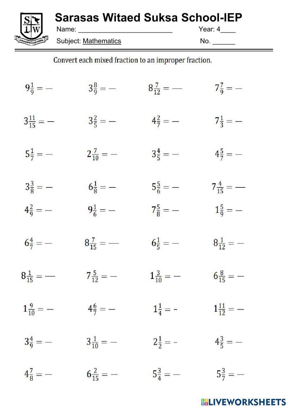 Math Worksheet3 online exercise for | Live Worksheets