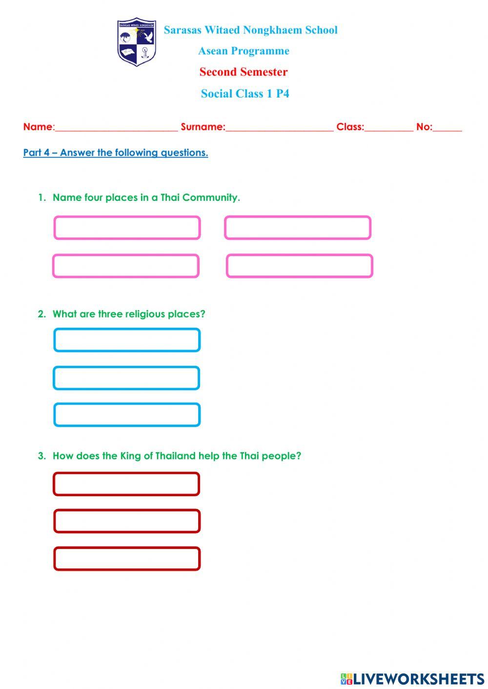 SOCIAL p4 | Free Interactive Worksheets | 4137422