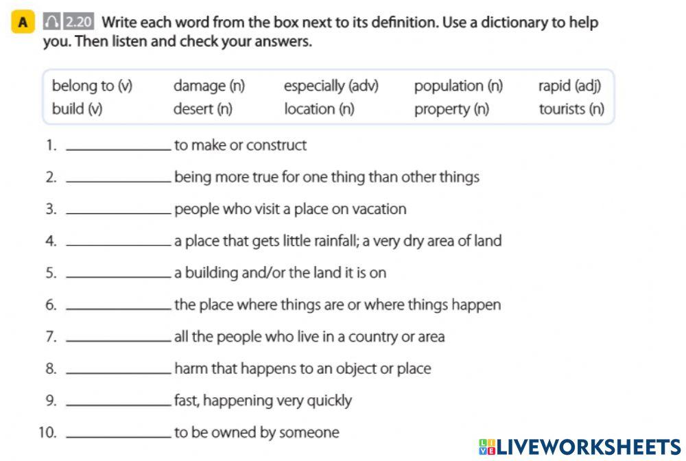 Unit 6 LS - Voc… | Free Interactive Worksheets | 1774364