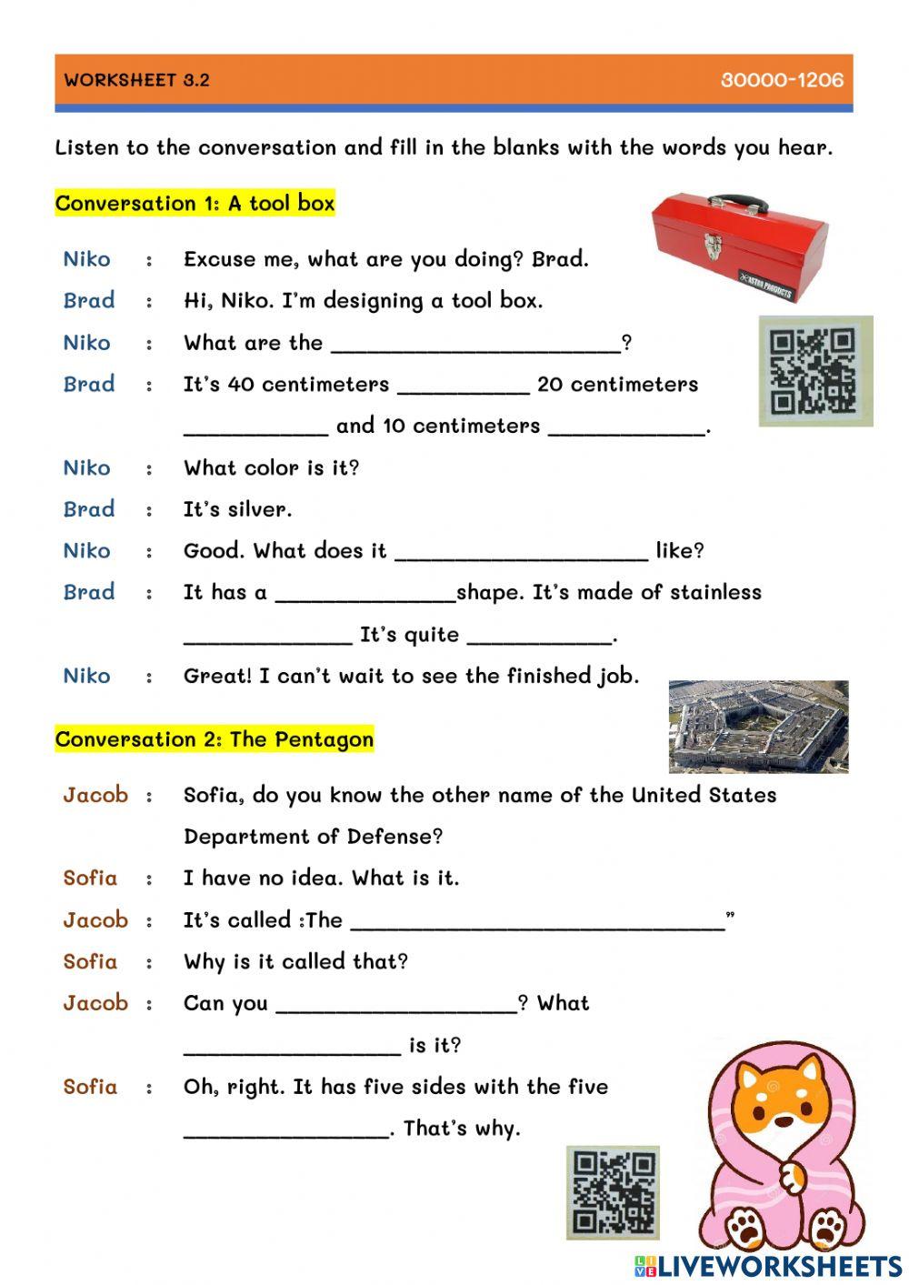 Listening and speaking about shape worksheet | Live Worksheets