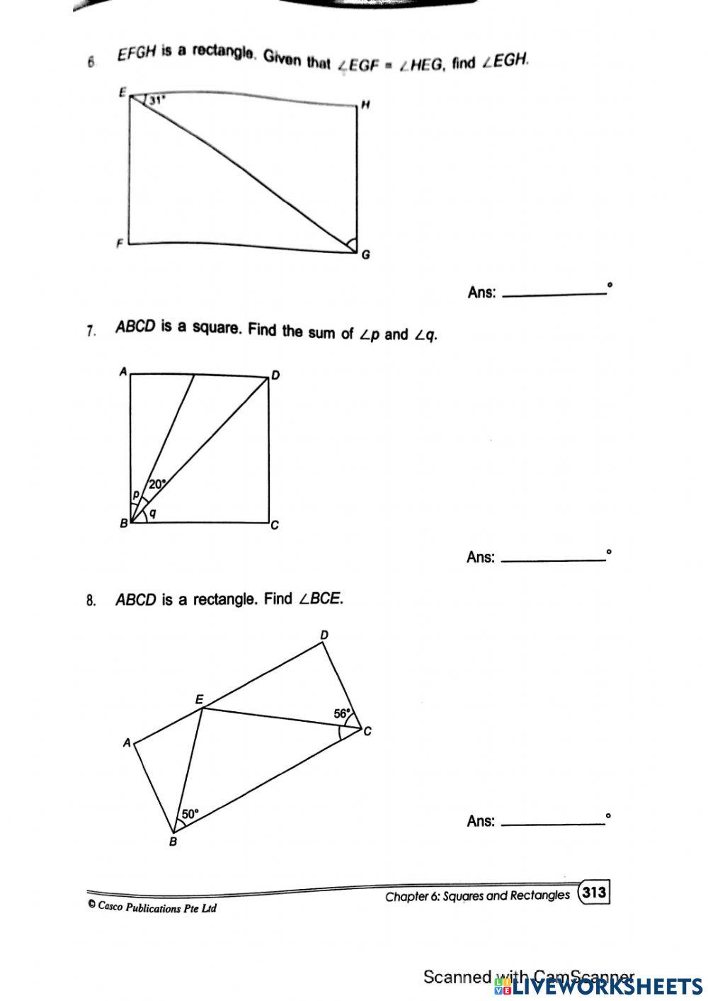 MATHS-FIND THE UNKNOWN ANGLES-WS1 online exercise for | Live Worksheets