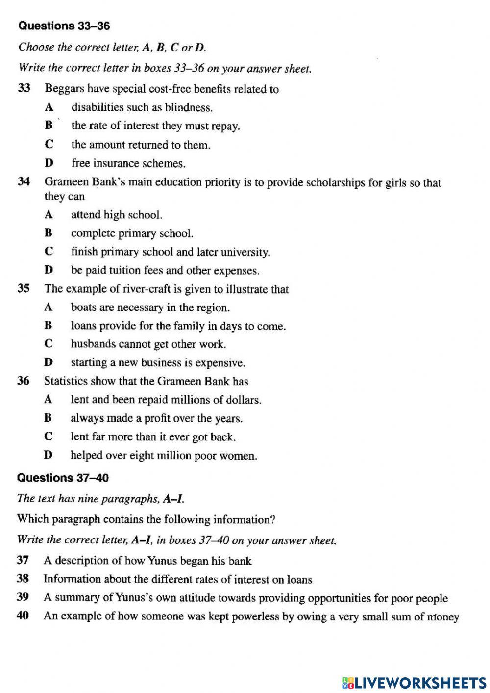 Final ielts reading test 1774849 | Nguyễn Thị Huyên