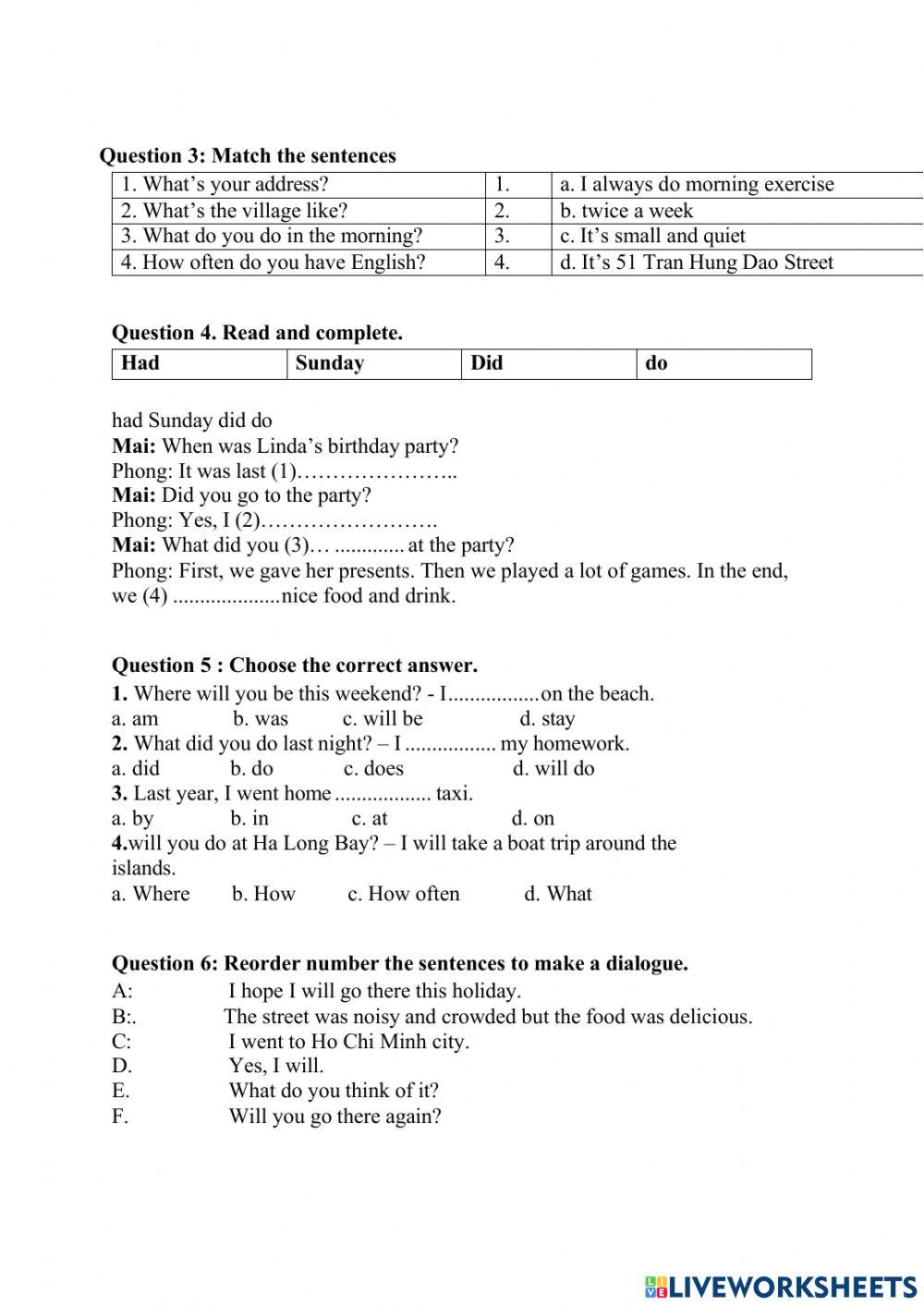 first term test grade 5 -1 online exercise for | Live Worksheets