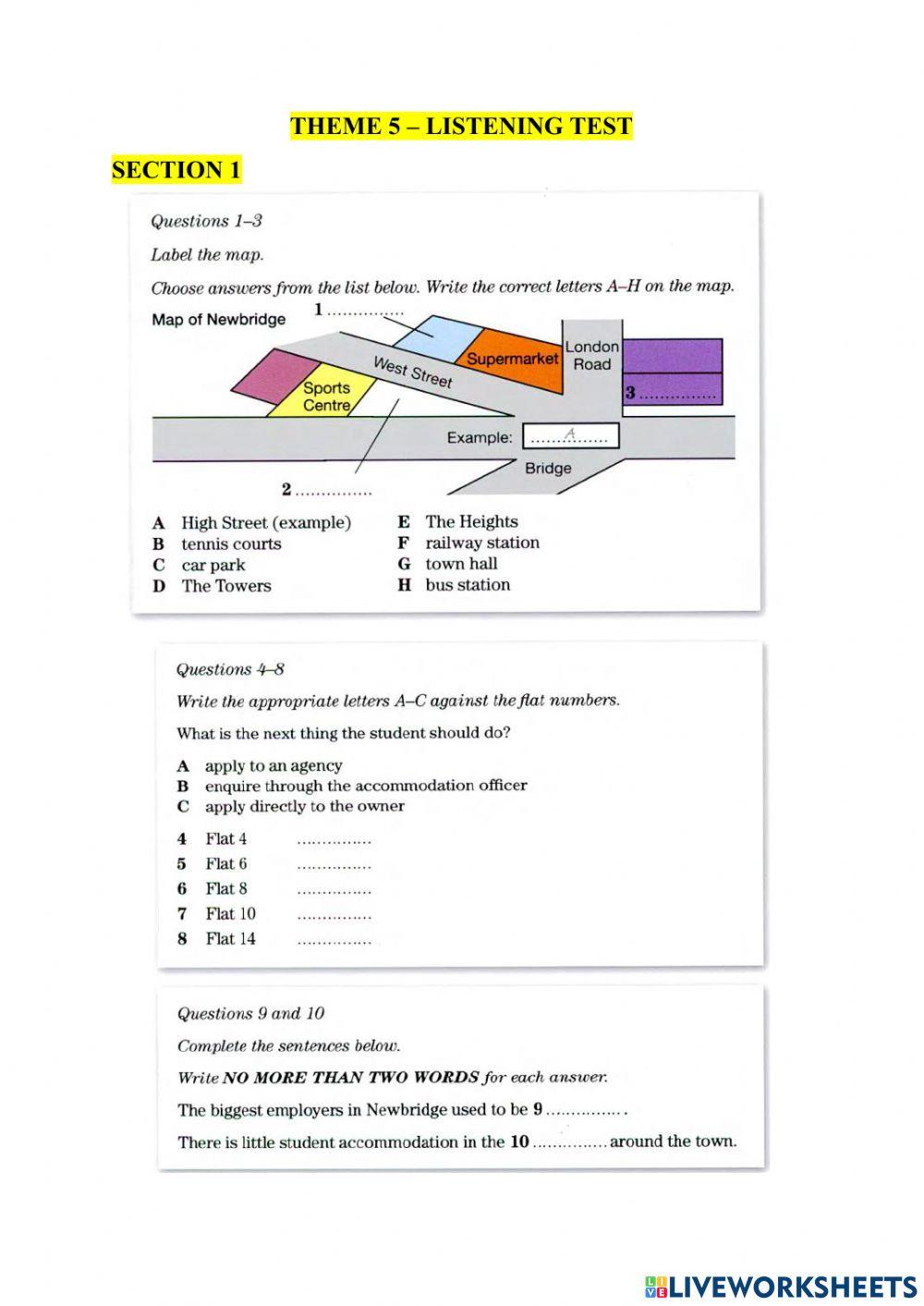 Theme 5 - listening test | binhphan7896 | Live