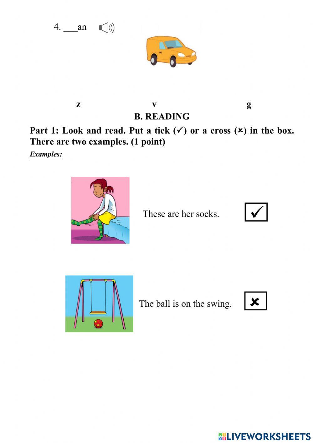 Mini Test online pdf activity for 1 | Live Worksheets
