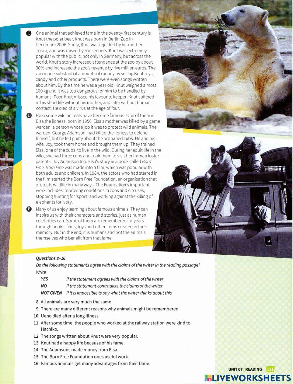 GEP 6 - READING EXERCISE online exercise for | Live Worksheets