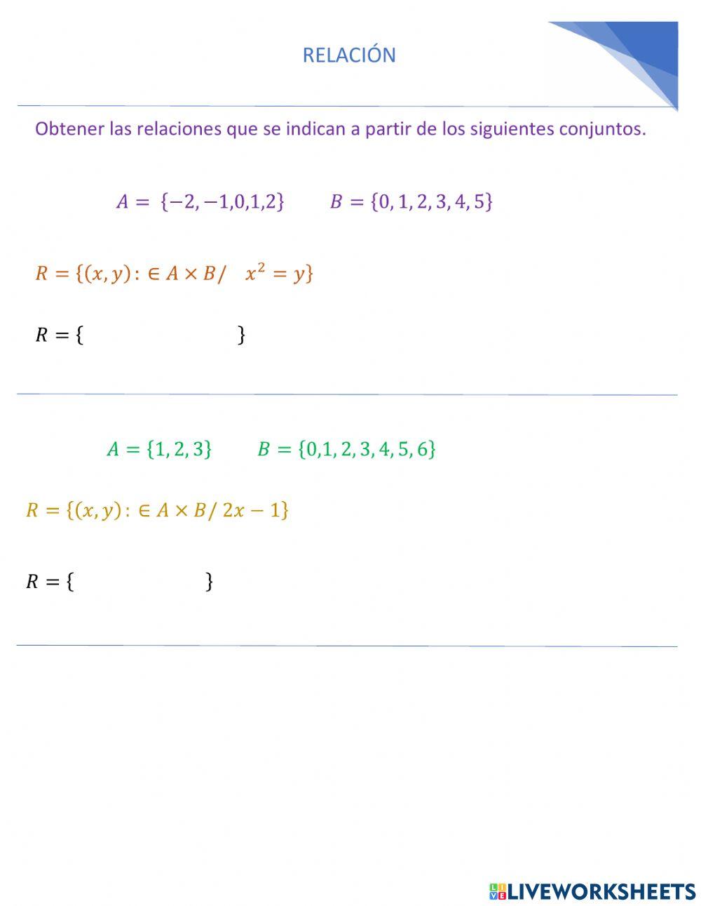 Relación activity for Geometría | Live Worksheets
