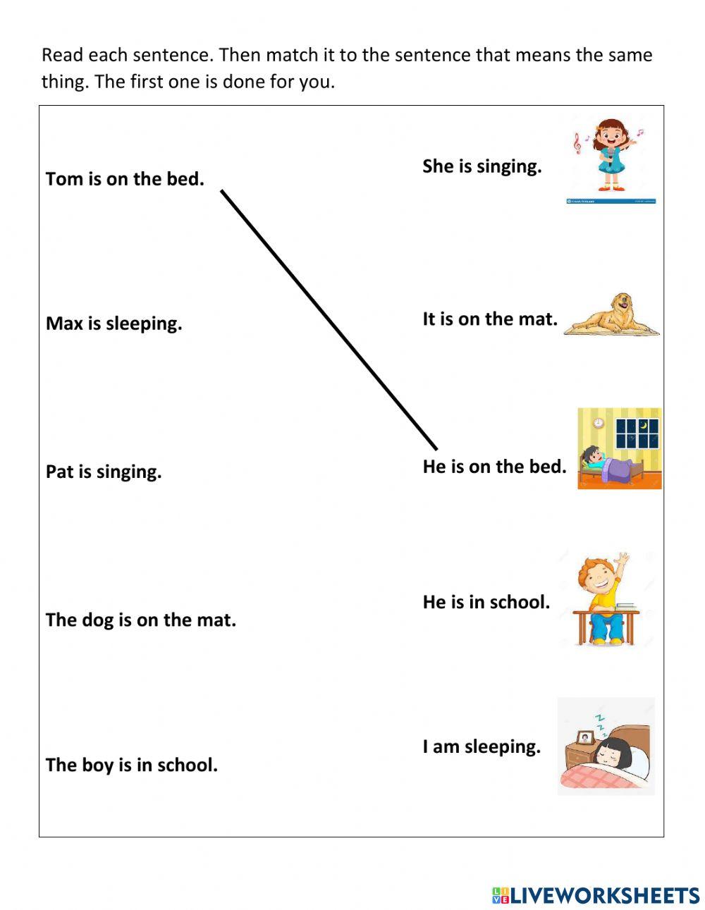 I am- he-she-it is online exercise for | Live Worksheets