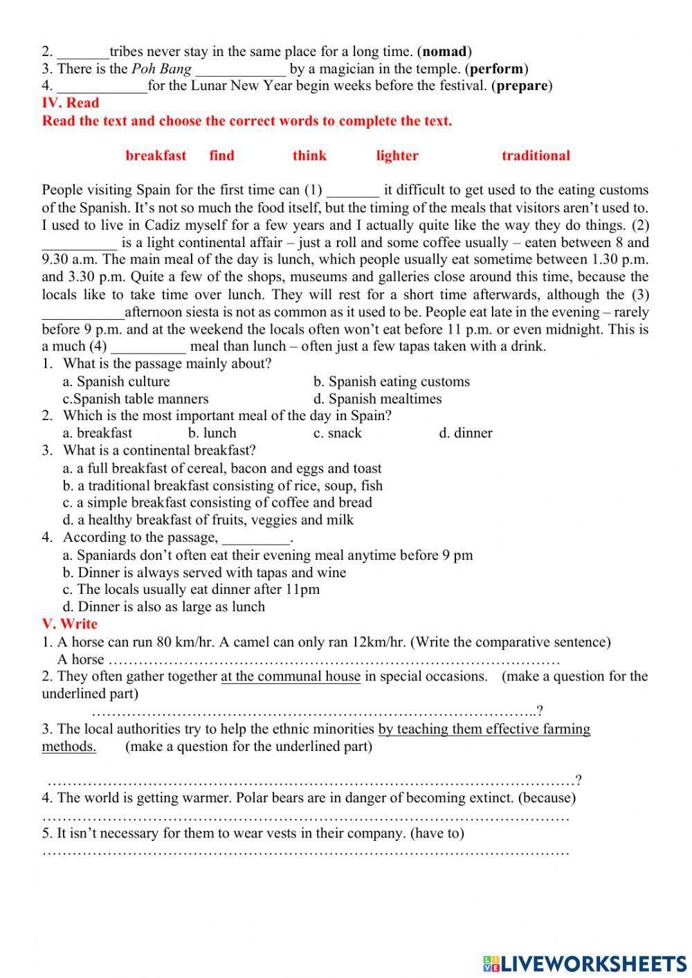 E8 - first term revision 7 worksheet | Live Worksheets