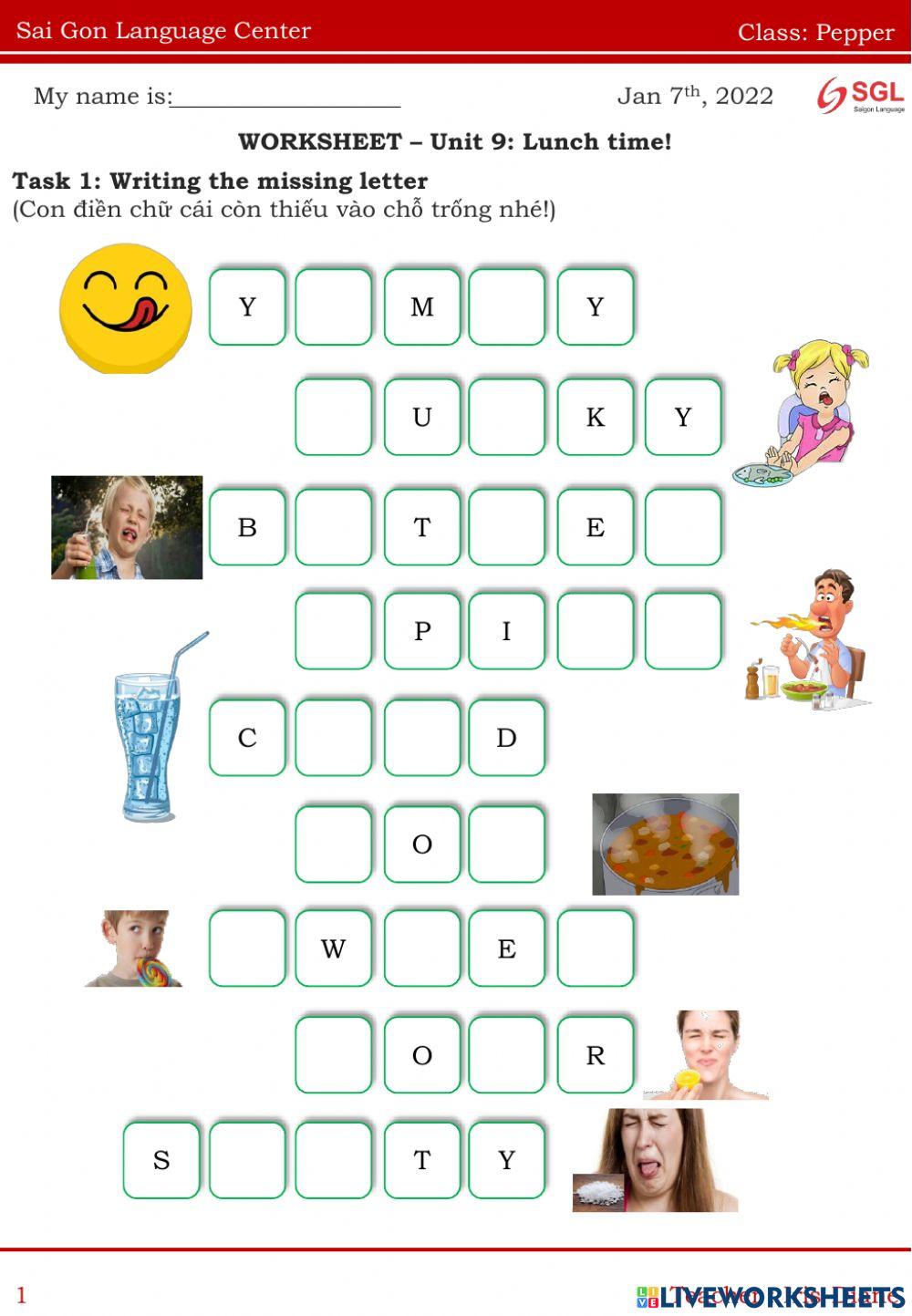 Homework-class Pepper Jan 7th worksheet | Live Worksheets