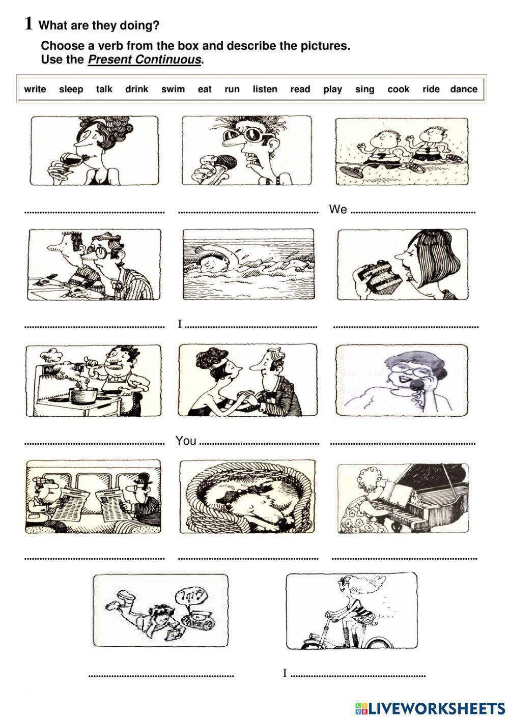 Present continuous 3F worksheet | Live Worksheets