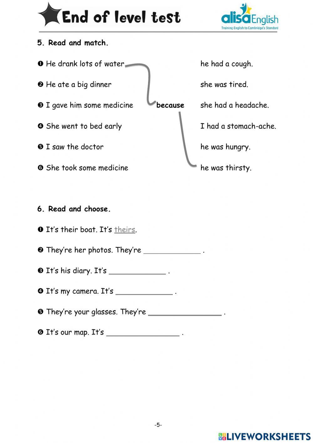 GT4 End of level test 3 online exercise for | Live Worksheets