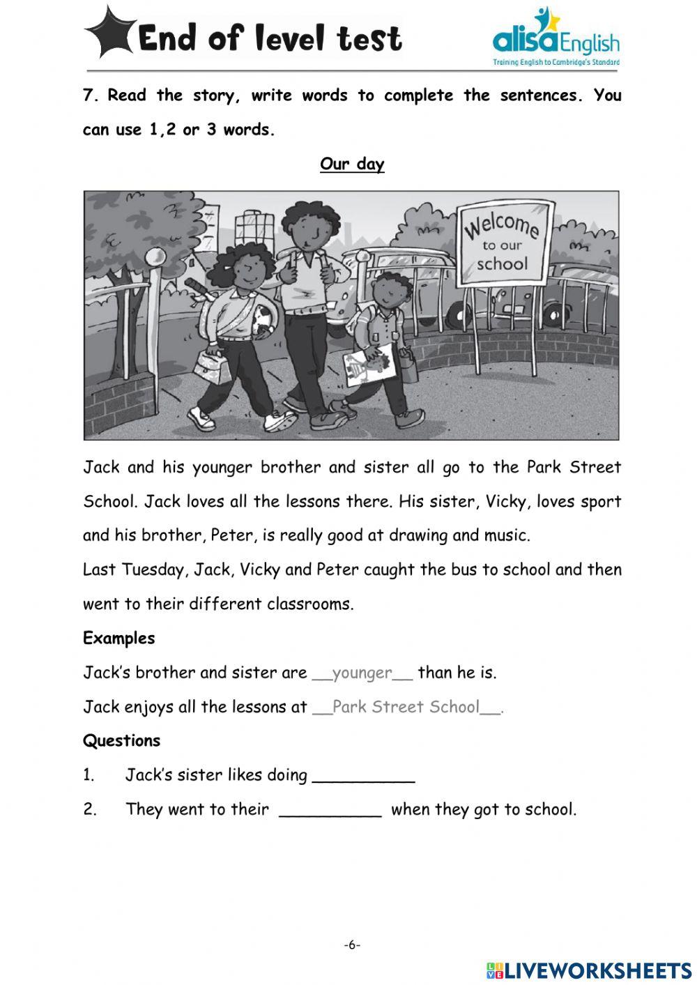 GT4 End of level test 3 online exercise for | Live Worksheets