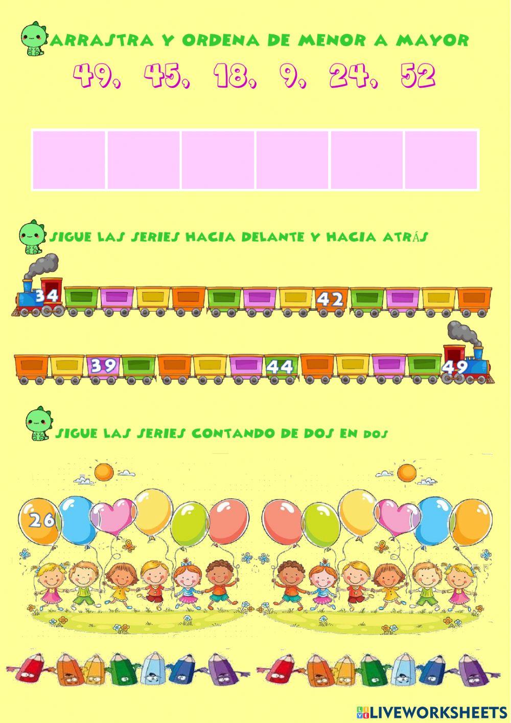 Numeración hasta el 59 activity | Live Worksheets